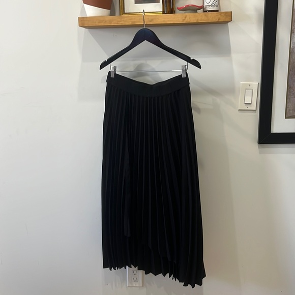 COS | Skirts | Cos Black Pleated Skirt With Slit | Poshmark